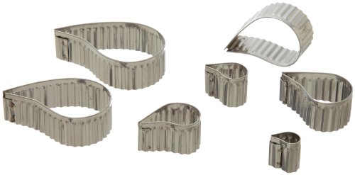 Ateco Fluted Edge Comma Cutters in Graduated Sizes, Stainless Steel, 7 ...