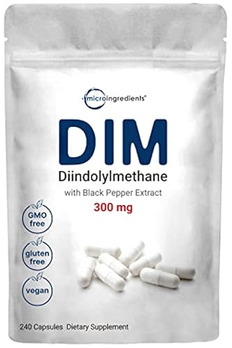 DIM Active Supplement, DIM 300mg, 240 Veggie Capsules (8-Month Supply ...
