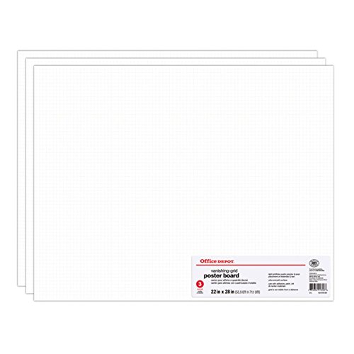 Office Depot Grid Board(R) Poster Boards, 22in. x 28in, White, Pack of ...