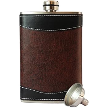 Amazon.com | Shot Flask - Stainless Steel 8 oz Hip Flask, Built-in ...