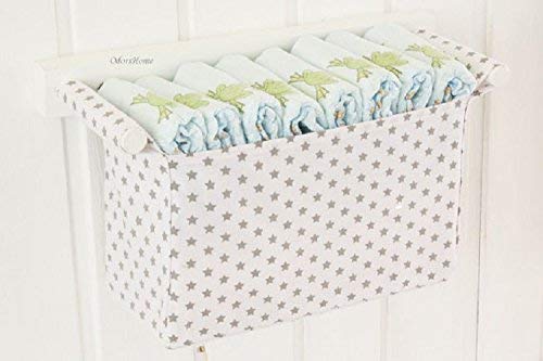 Wall mounted diaper storage for grey and white baby nursery room, gray ...
