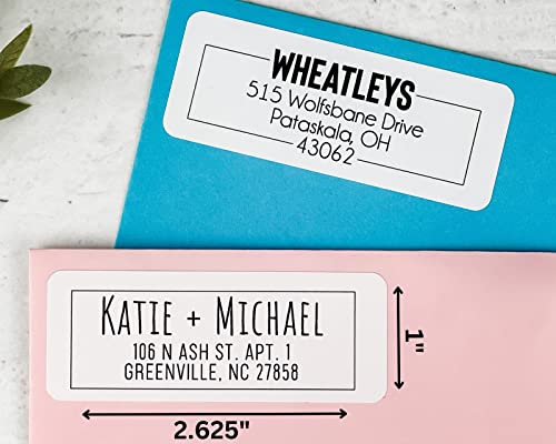 Return Address Labels Personalized, 50 Rolls, 2.6"L x 1"H - White Matte ...