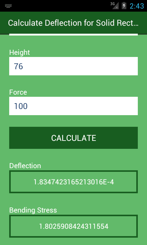 Calculate Deflection for Solid Rectangular Beams:Amazon.com:Appstore ...