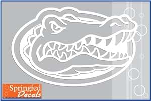 Amazon.com: Florida Gators WHITE CUT VINYL GATOR HEAD LOGO 12" Vinyl ...