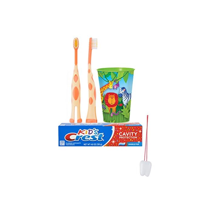 Buy Jungle Animal's 3pc. Bright Smile Oral Hygiene Set! Giraffe Manual ...