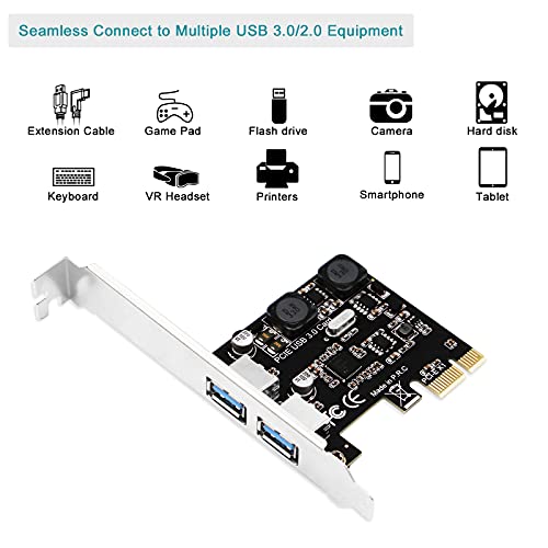 FebSmart 2 Ports Superspeed 5Gbps USB 3.0 PCI Express Expansion Card ...