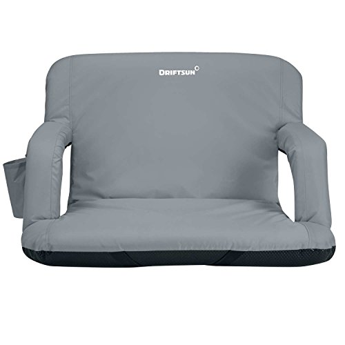 Driftsun Wide Reclining Stadium Seat - Deluxe Extra Wide Reclining Bleacher Chair with Back ...