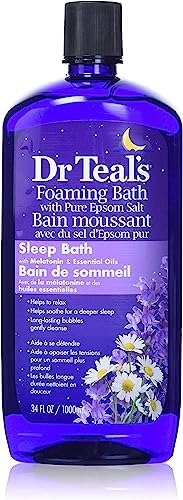 Dr Teal's Foaming Bath With Pure Epsom Salt Sleep Bath With Melatonin & Essential Oils 34 FL OZ ...
