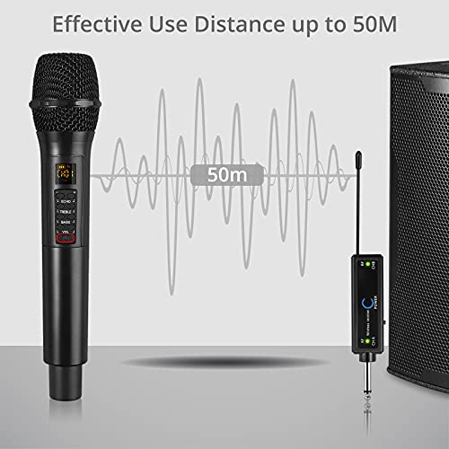 PROZOR Wireless Microphone，UHF Wireless Handheld Dynamic Mic System，160 ...