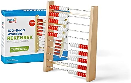 hand2mind 100 Bead Wooden Rekenrek, Abacus for Kids Math, Math ...