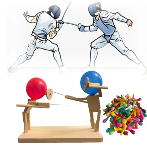 Balloon Bamboo Man Battle, 2024 Best Wooden Fencing Puppets, Handmade ...