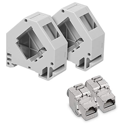 kwmobile Keystone Module Jacks - 2X CAT6A Shielded Keystone Jack RJ45 ...