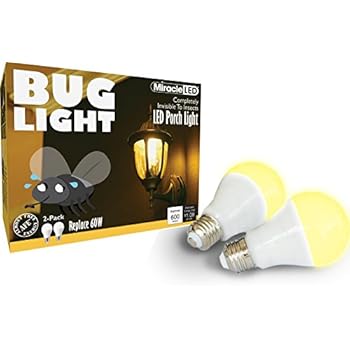 Miracle LED Yellow Bug Light MAX - Replaces 100W - A19 Outdoor Bulb for ...