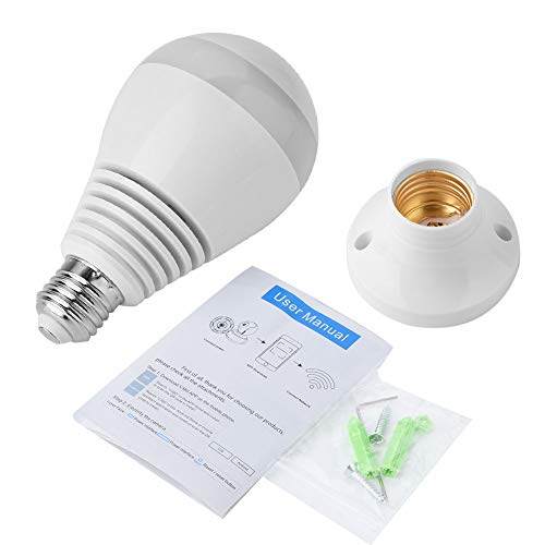 Light Bulb Camera, 360° Full Panoramic View WiFi IP Bulb Camera 1080P ...