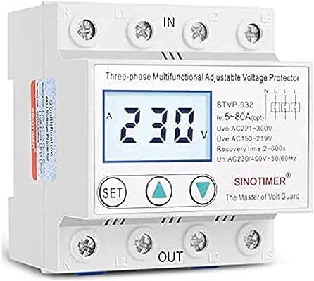 Industrial Three Phase AC 380V 80A Adjustable Surge Voltage Protector ...