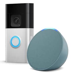 Ring Battery Video Doorbell Plus and Echo Pop | Midnight Teal : Amazon ...
