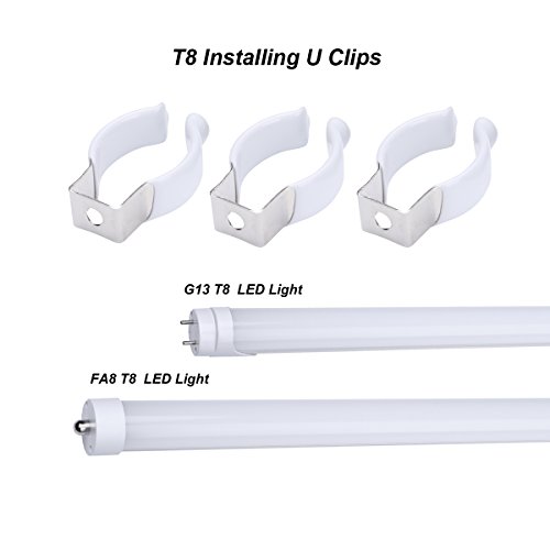 FALANFA T8 LED Light Bulbs U Clips Holder Fluorescent Tube Lamp Bracket ...