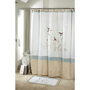 Amazon.com: Avanti Colibri Fabric Shower Curtain - Hummingbirds ...