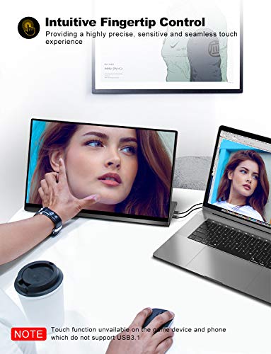 Portable Monitor Touchscreen - UPERFECT 15.6" FHD 1080P 10-Point Touch ...