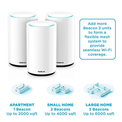 Nokia WiFi Beacon 3 Mesh Router System - Intelligent, Seamless Whole (2 ...