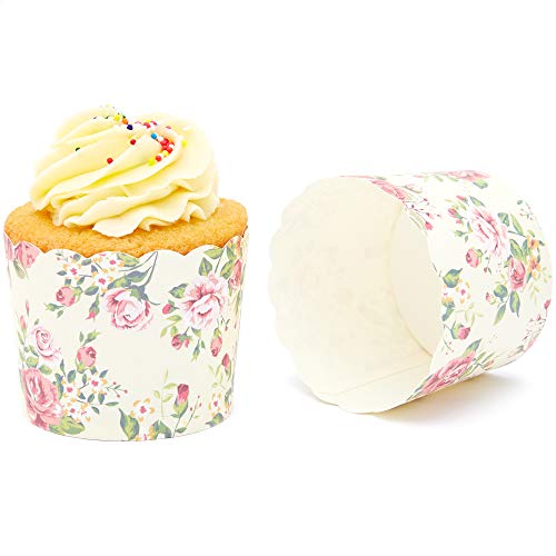Floral Cupcake Wrappers (Vintage, 50 Pack) | Pricepulse