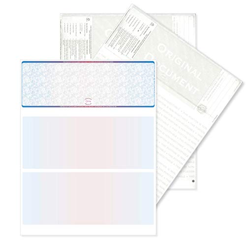 Blank High Security Top Computer Checks, 250 Blue/Red Checks | Pricepulse