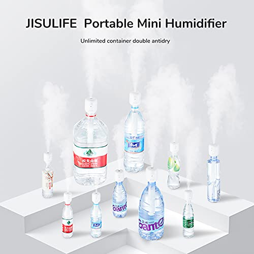 JISULIFE Mini Portable Humidifier, Travel Personal Battery Operated Humidifier with Container ...