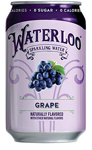Waterloo Sparkling Water, Grape Naturally Flavored, 12 Fl Oz Cans, Pack of 12 | Zero Calories ...