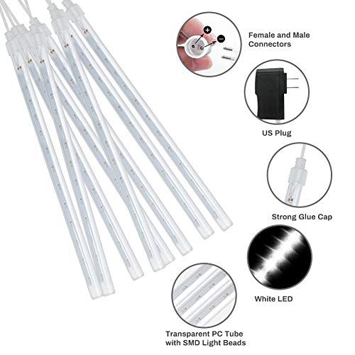 Number-one Meteor Shower Lights, LED Falling Rain Lights 30cm 8 Tube ...