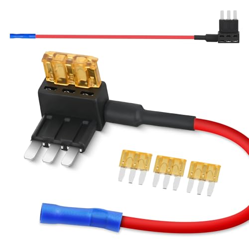 Nilight 2 Pack Micro 3 Fuse Tap Add-a-Circuit Blade Style Expandable ...