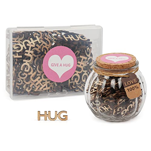 Give a Hug - Jar of Hugs - HUG Wooden Decorative Letter Gift - Hugs to ...