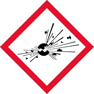 Osha, bomba explosiva Ghs, pictograma, borde rojo, símbolo negro, picto ...