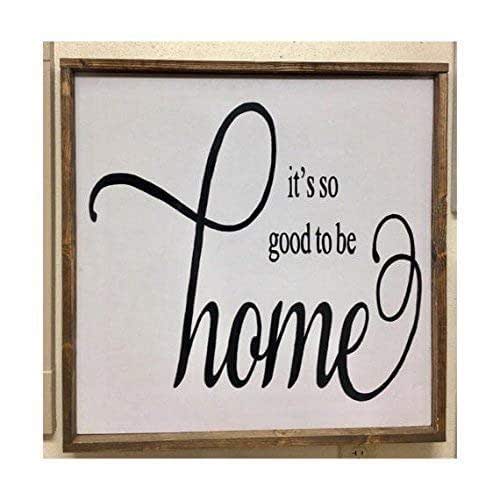 Amazon.com: It's so good to be home - hand painted wood sign, framed ...