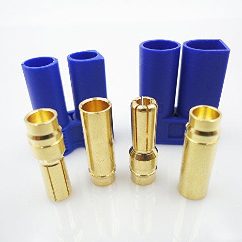 10 Pairs EC5 Bullet Banana Plug Connector Female Male 5mm Bullet Gold Connector for RC ESC LIPO ...