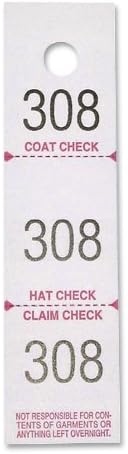 Coat Check Tickets, 3-Part, 500/Pack, White: Amazon.ca: Office Products
