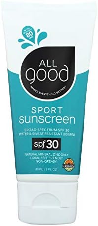 All Good Sport Sunscreen Lotion - Zinc Oxide - Coral Reef Safe - Water ...