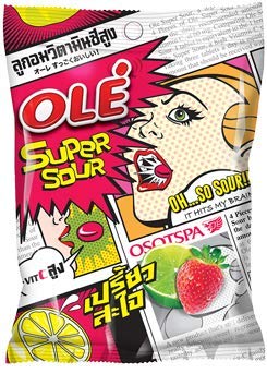 Amazon.com : OLE Super Sour Coated Strawberry Lime Candy Flavored With ...