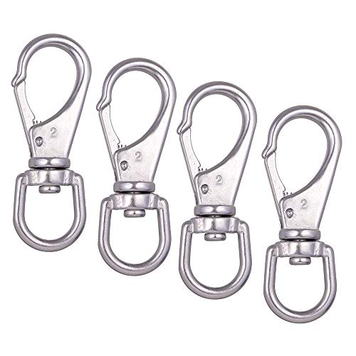 Mixiflor 4 Pack Stainless Steel Swivel Eye Snap Hook - 4" Rotating ...