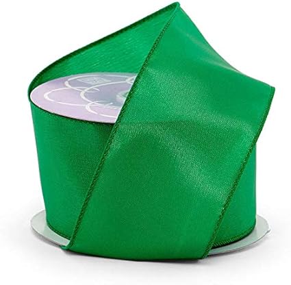 Amazon.com: Emerald Green Satin Wired Ribbon 1 1/2" X 25 Yards