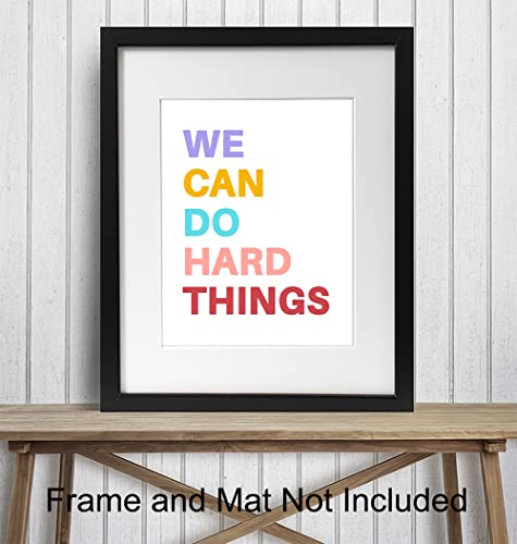 We Can Do Hard Things Sign - Motivational Art Print - Inspirational ...