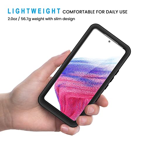 Lanhiem Samsung Galaxy A53 5G Case, IP68 Waterproof Dustproof Shockproof Case with Built-in ...