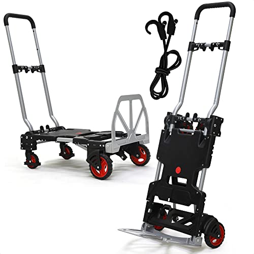 Transform Hand Truck by ROTIHOMESYS, Folding Portable Flatbed Hand Cart ...