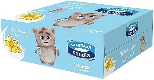 Saudia Vanilla Flavoured Milk, 18 x 200 ml price in Saudi Arabia ...