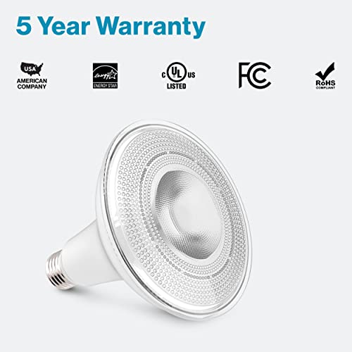 Sunco 6 Pack PAR38 LED Flood Light Outdoor Bulb, Waterproof Bright Dimmable, 13W=120W, 4000K ...