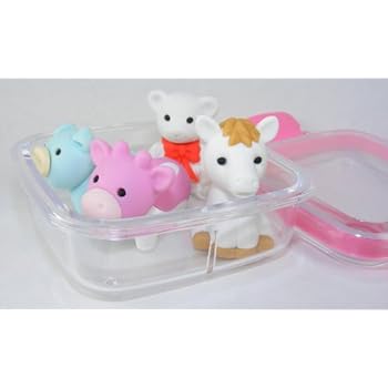 Amazon.com : Puppy Dog Eraser Set in Oval Case, 6 Piece. IWAKO ...