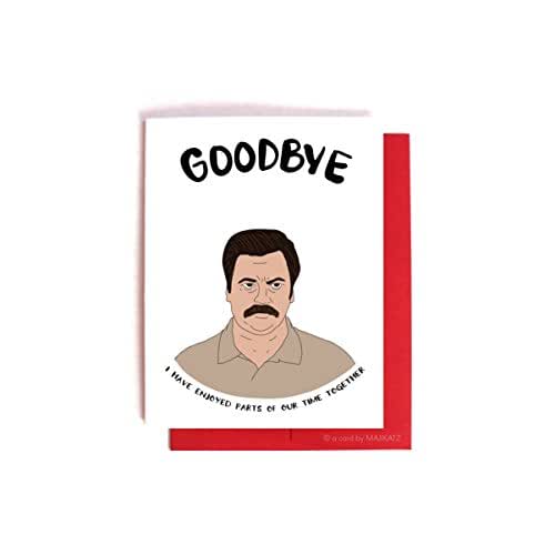 Amazon.com: Ron Swanson Goodbye Card - Parks and Recreation Bye ...