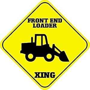 Amazon.com: GUOCHZL Front End Loader Crossing Signs Square Funny Metal ...