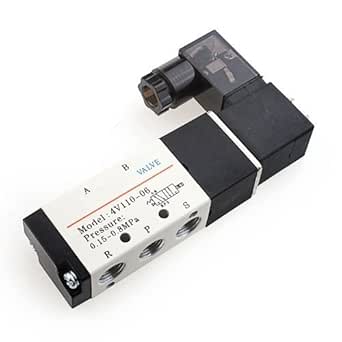 Baomain Pneumatic Solenoid Valve 24VDC 5 Port 2 Position BSPT 1/8 ...