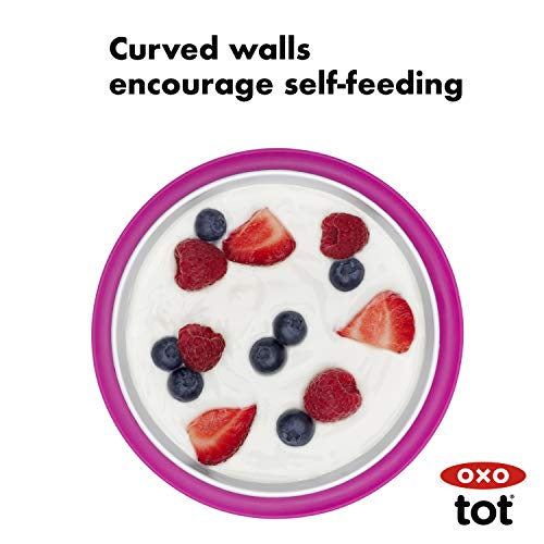 OXO Tot Stick & Stay Suction Divided Plate & Bowl Bundle - Pink | Pricepulse