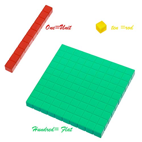 111 Pieces Base Ten Set Colors Mixture Plastic Base Ten for Early Math ...